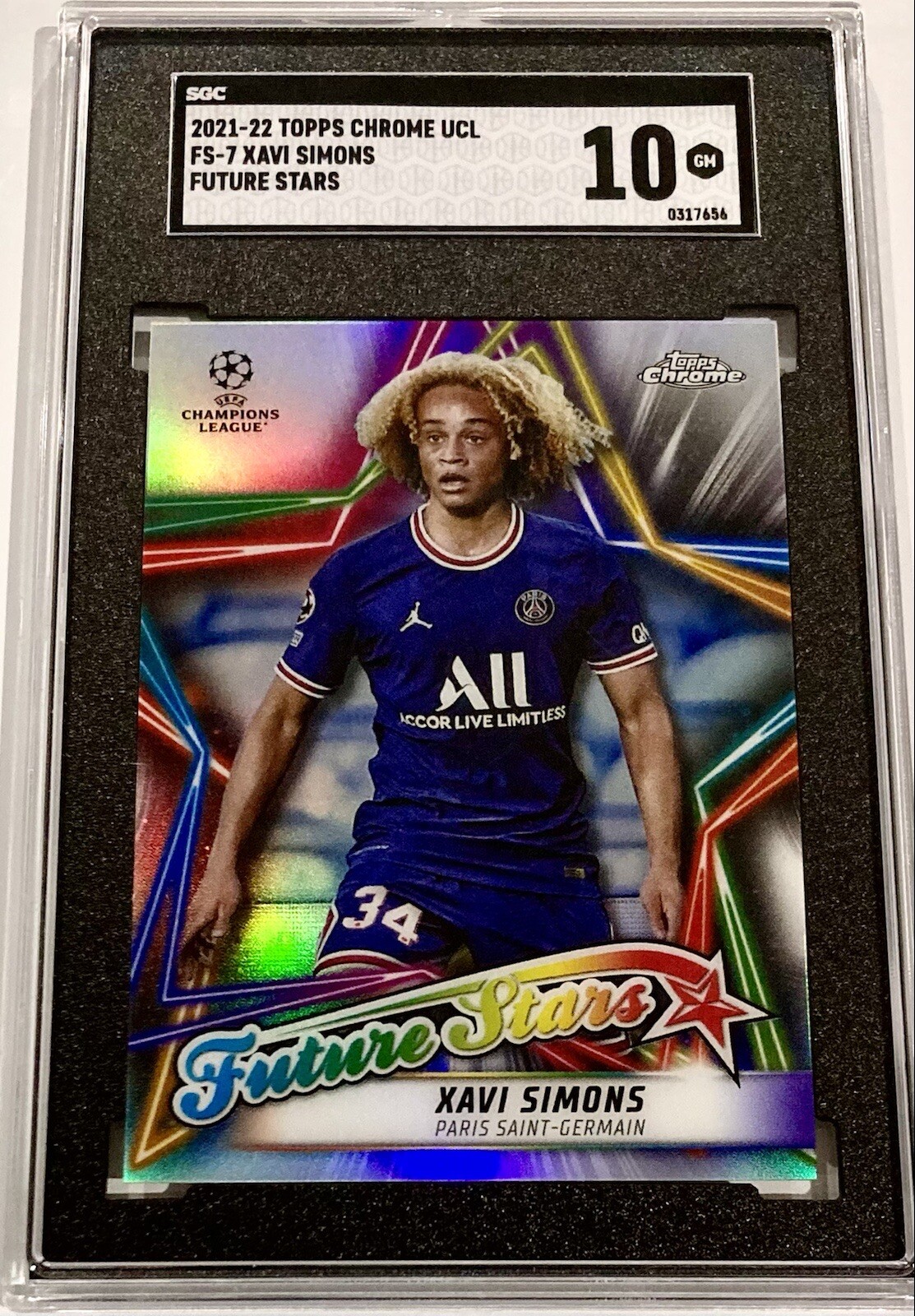 2021-22 Topps Chrome UCL #7 Xavi Simons Future Stars SGC 10 GEM MINT | eBay