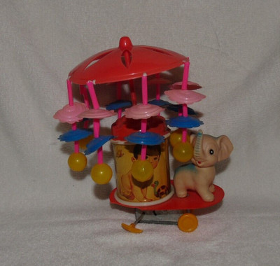 Wind Up Merry Go Round Elephant Tin Litho Taiwan | eBay Australia