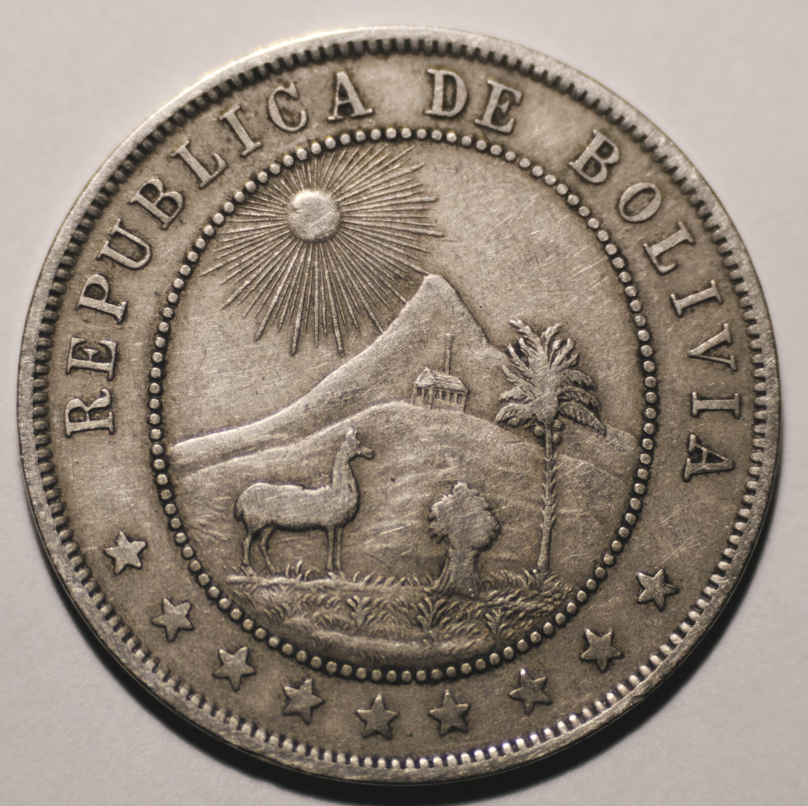 BOLIVIA 10 CENTS CENTAVOS 1908 NICKEL KM174.3 | Grelly USA