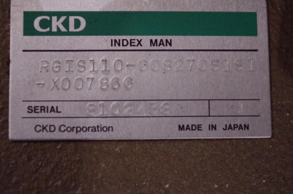 CKD INDEX MAN INDEXER Compact roller gear cam unit # RGIS110-008270S1S1 ...