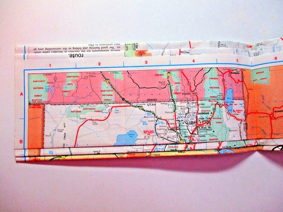 Rand McNally Nevada Utah 1980s Folding Road Map w/ Cities Vintage | eBay