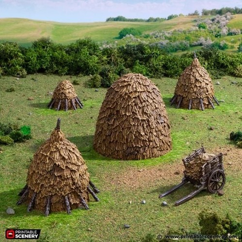 Haystacks Miniature 28mm FDM 3D Printed Tabletop Terrain Historical ...