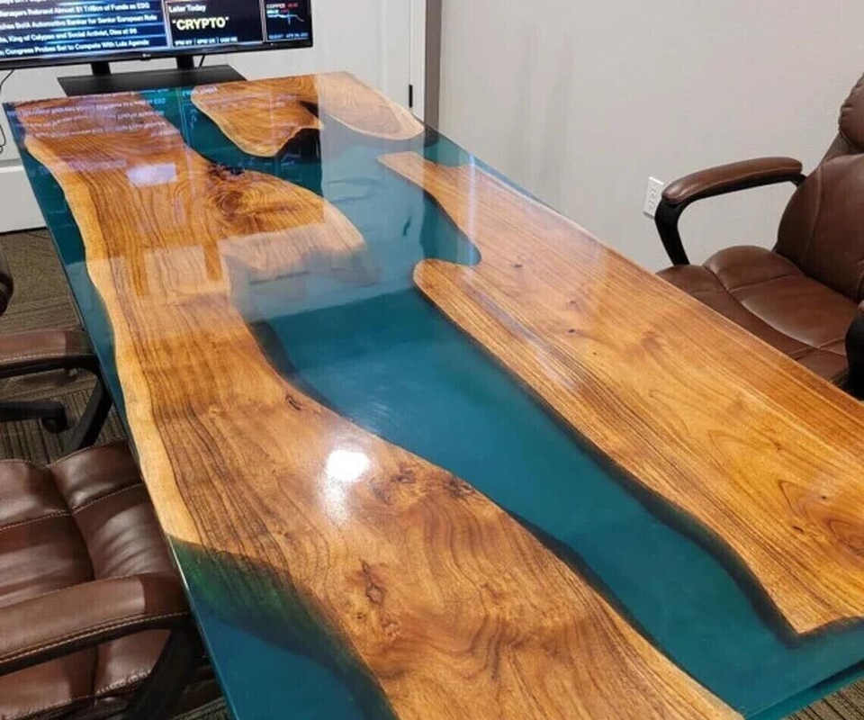 84" x 42" Epoxy Resin Dining Table Top /Epoxy Wooden table Top / Center ...