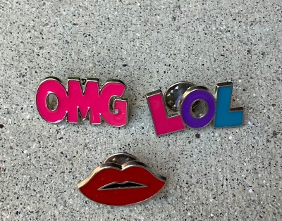 Enamel Pin LOL LIPS OMG Lapel Pins for Jackets Backpacks Tops, Bags New ...