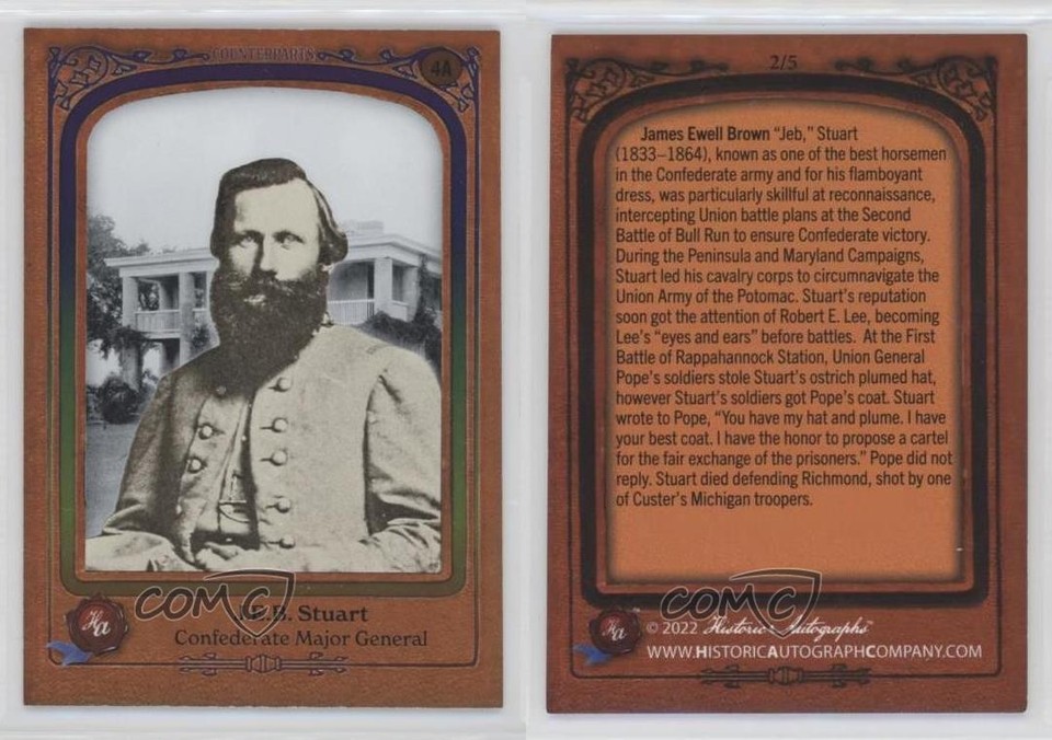 2022 Historic Auto Civil War Counterparts Rainbow Foil 2/5 Jeb Stuart ...
