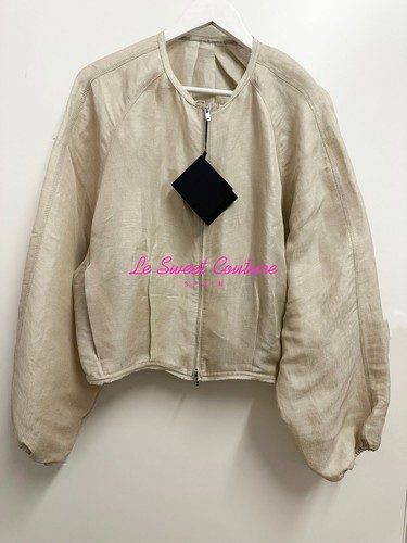 MASSIMO DUTTI NWT SS25 Frayed linen and silk bomber jacket 6761/201 | eBay