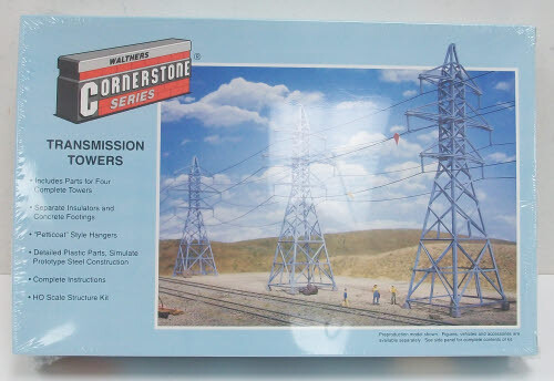 Walthers Cornerstone HO Scale 4 Transmission Towers Structure Kit Ages ...