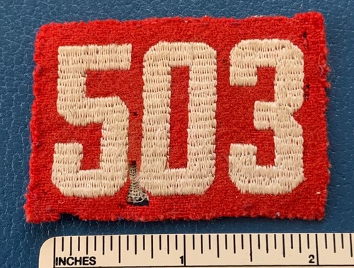 Vintage TROOP 503 Boy Scout Red & White Felt Unit # Number PATCH BSA ...