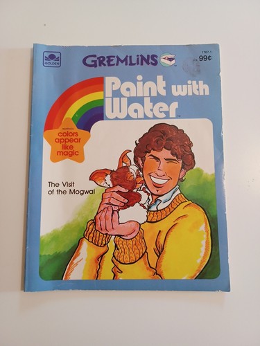Vtg Gremlins Gizmo Paint With Water Book 1984 Golden Book Rare Unused ...
