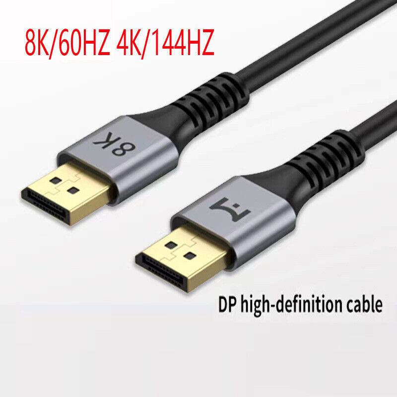 Display Port to Display Port Cable HDR DP 1.4 Male to Male 8K UHD Cord ...