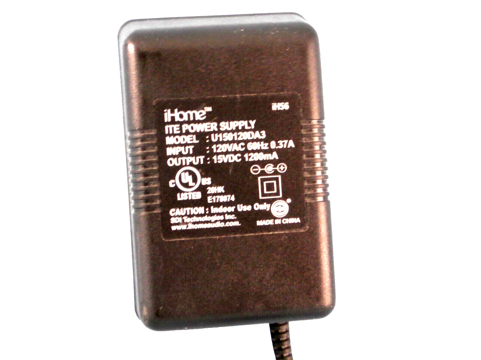 i HOME ITE POWER SUPPLY MODEL U150120DA3 INPUT 120VAC OUTPUT 15VDC ...