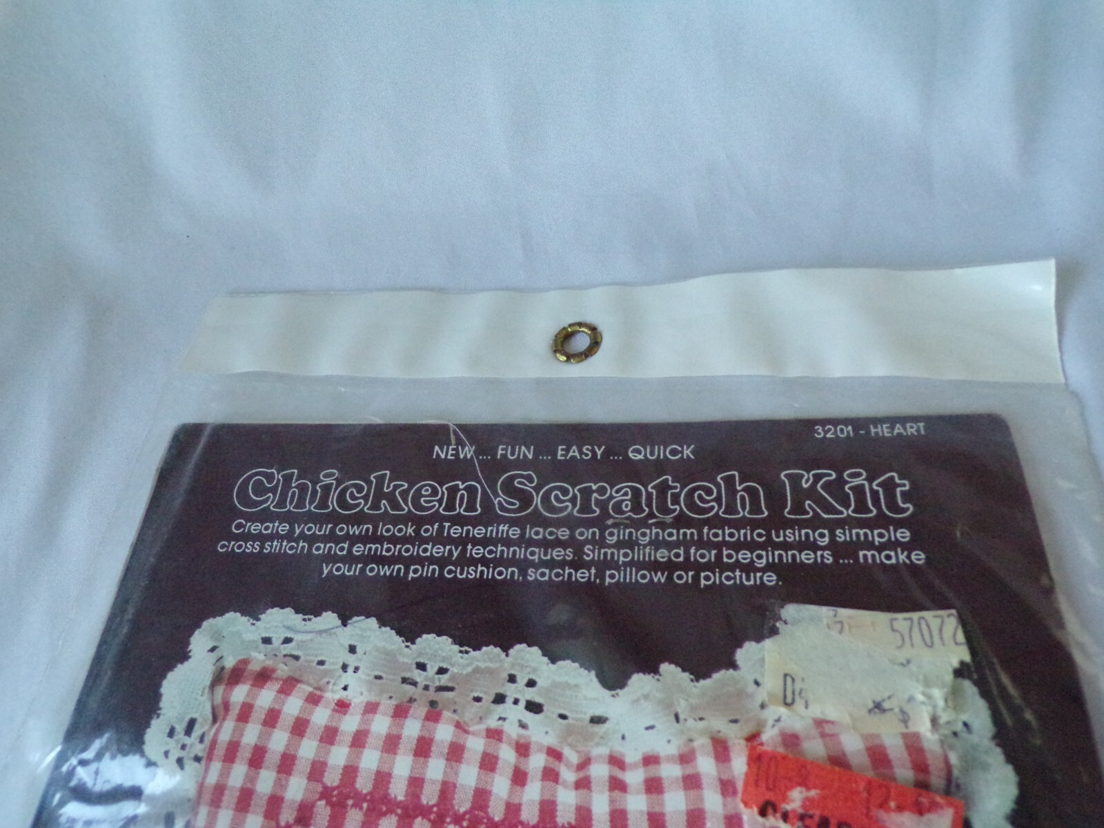 Hearts Chicken Scratch Pincushion Sachet Doll Pillow Kit Gingham ...