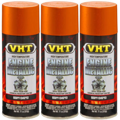VHT High Temp Paint VHTSP402 (3-PACK); Engine Metallic 11oz Burnt ...
