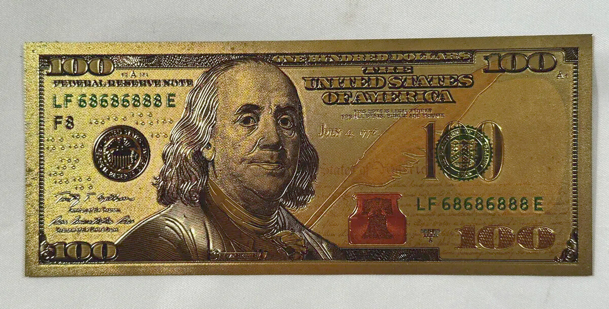 1 gram Gold Note - $100 (Benjamin Franklin Design, 24K) | eBay