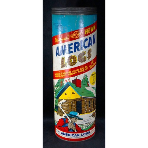 Original Hewn American Logs Building Toy Set 805 Senior Size 3/4" Logs ...