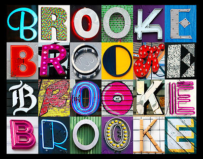 BROOKE Name Poster featuring photos of actual sign letters | eBay