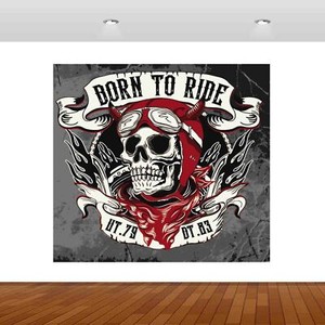 Hell Riders Biker Garage Motorbike Skull Decal Wall Sticker Poster ...