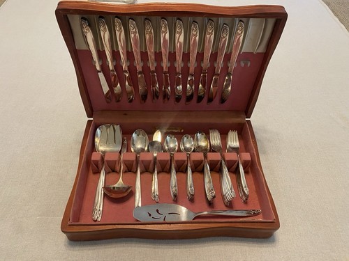 International Deep Silver Flatware Set 74 Pc. 1962 Anniversary Rose ...