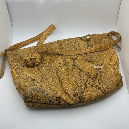 VTG Carlo Fiori Genuine Snake Skin Purse Womens Handmade Leather Shoulder Bag | eBay