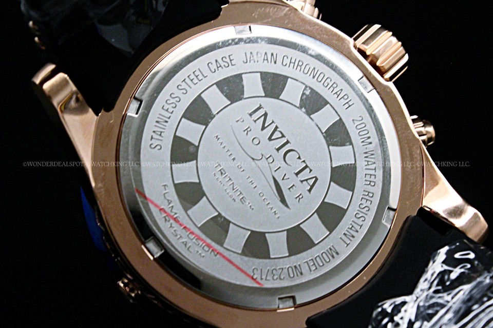 ULTRA RARE Invicta Pro Diver Scuba 50MM Chrono 18K ROSE GOLD Plated ...