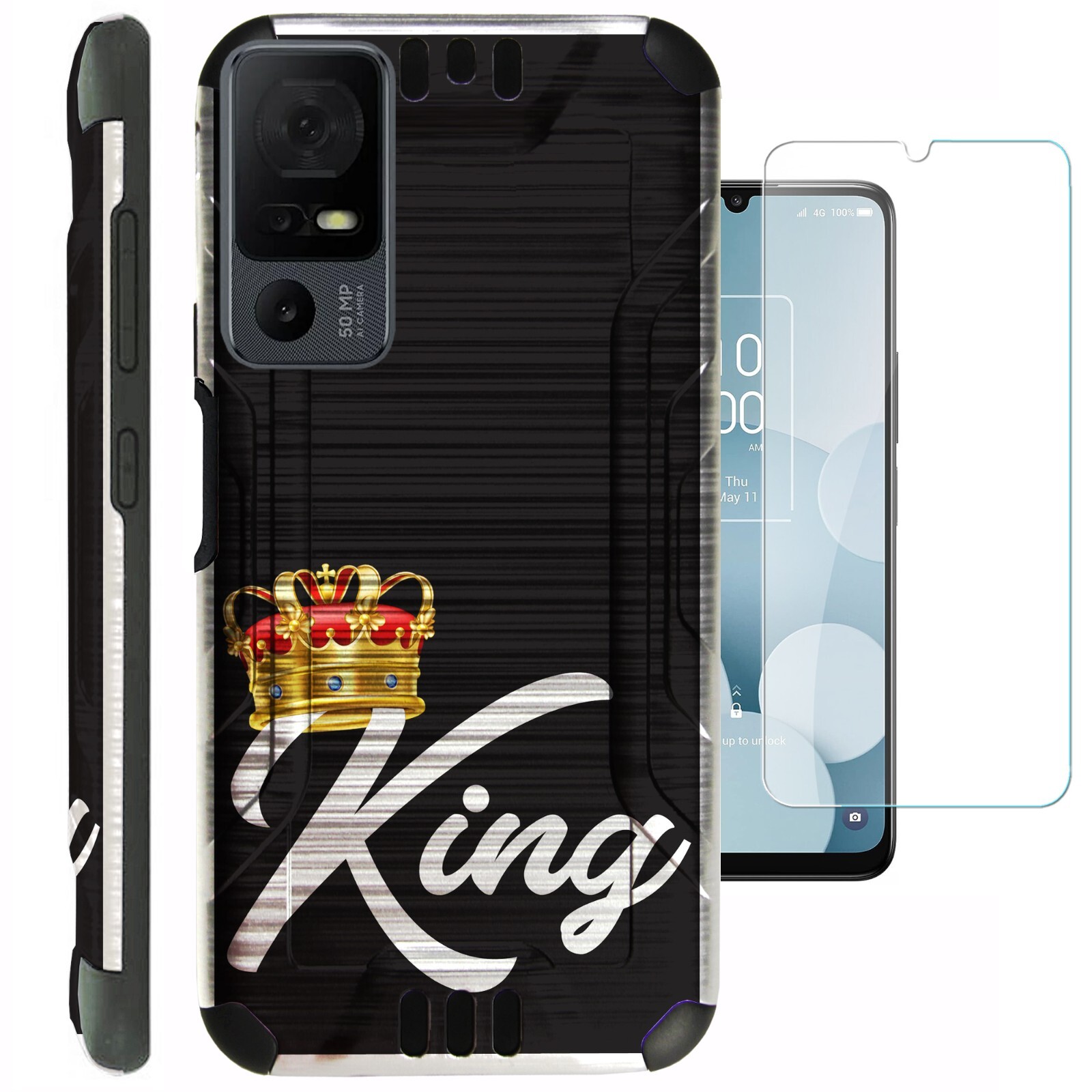 SILVERGUARD For TCL 40XL/40T Phone Case Cover +TEMPERED GLASS/ KING ...