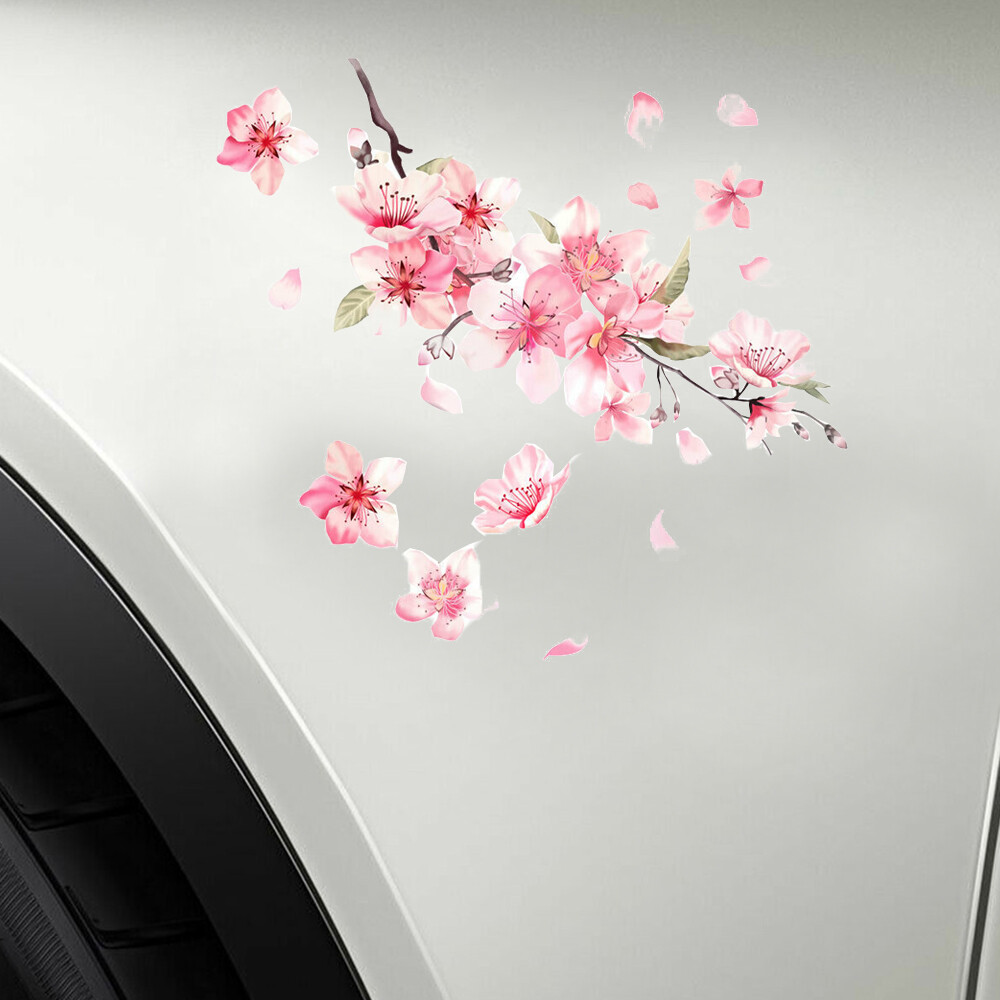 1X Pink Blossom Cherry Car Sticker Flower Decal Vinyl Window Bumper ...