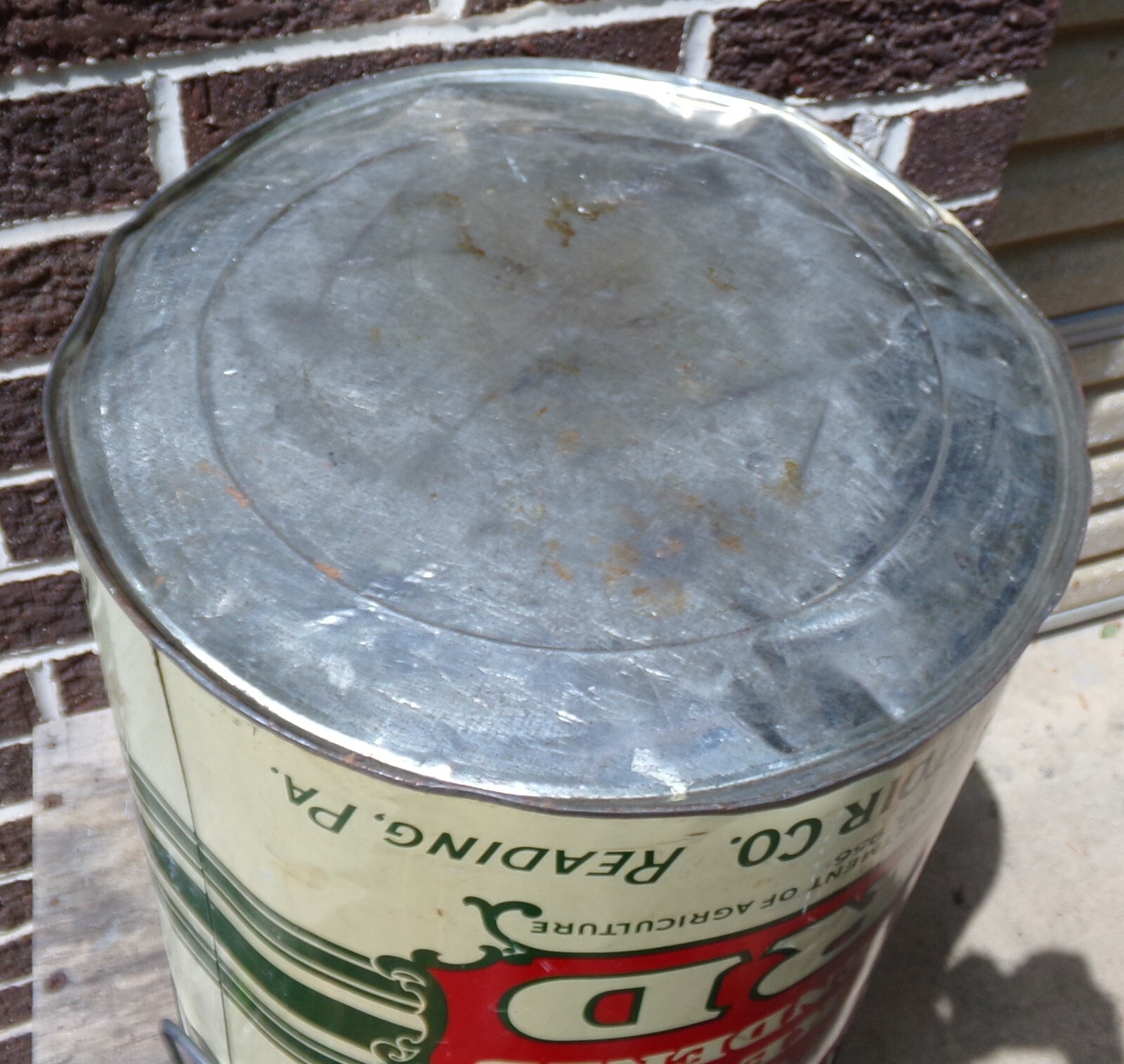 Large Vintage Reading Abattoir Co. 50 LB. RACO Lard Advertising Tin ...
