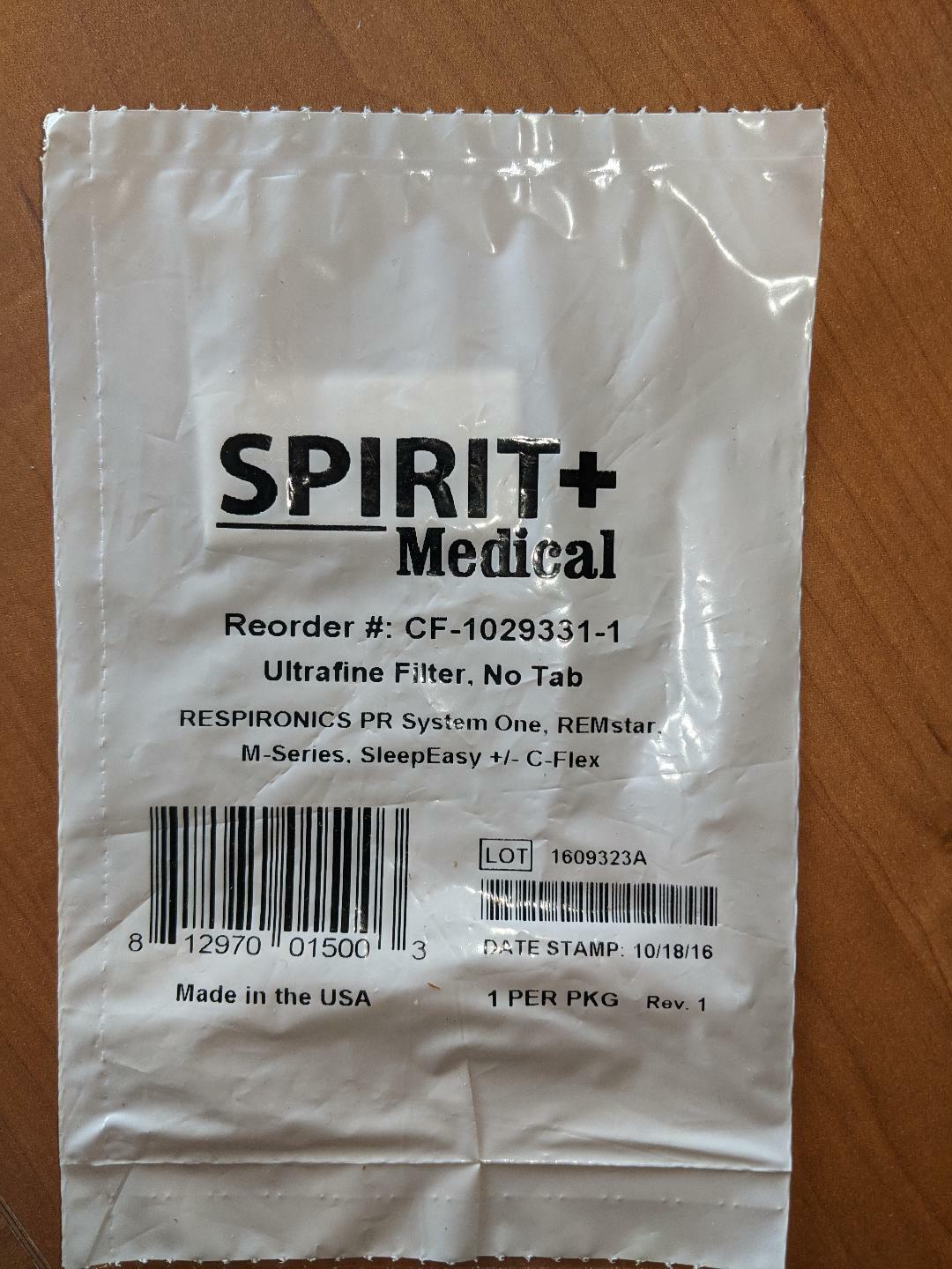 Spirit Medical Cf-1029331-1 Ultra Fine Filter No Tab Machine Sleep ...