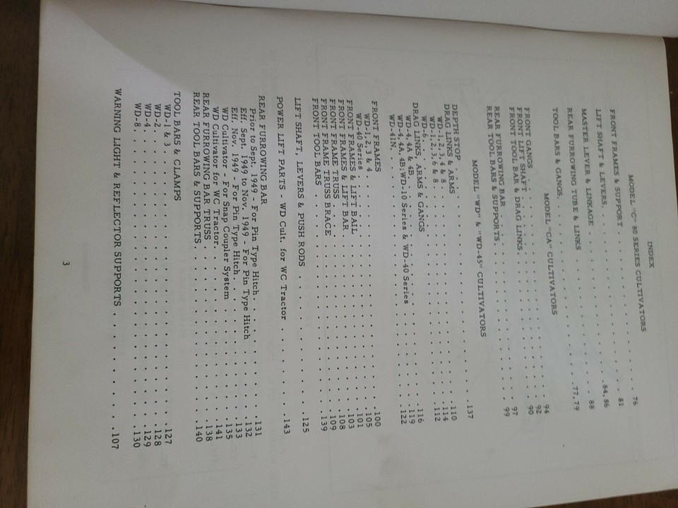 allis chalmers, Row Crop Cultivator. Dears Parts Catalog Manual | eBay