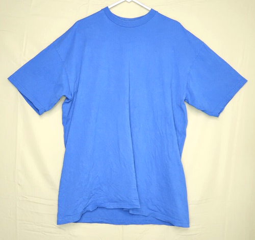 Vintage 90s Pro Club Blank Blue T Shirt Size Mens XXL 2X Single Stitch ...