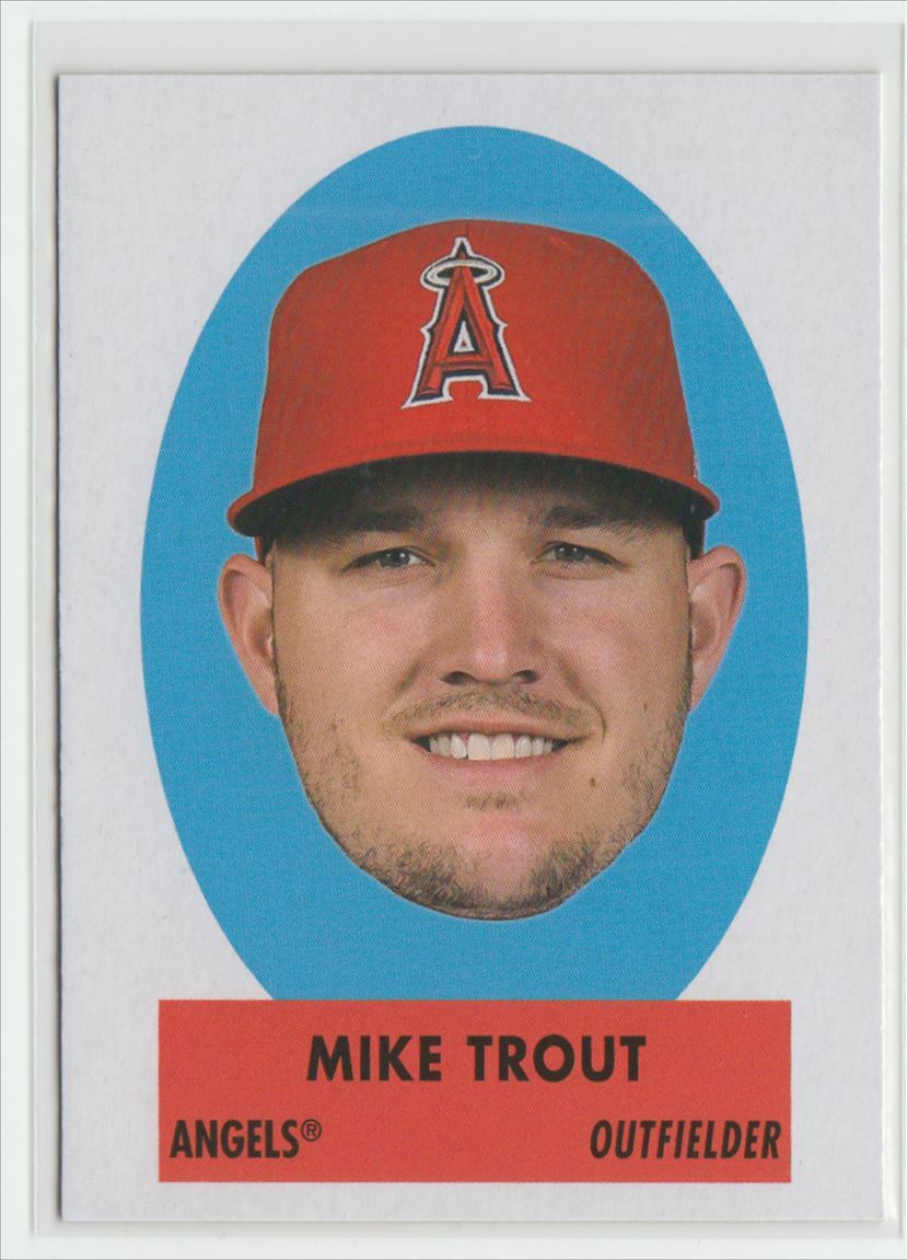 2021 Topps Archives Mike Trout #69PO-1 1969 Peel Off LAA Los Angeles ...