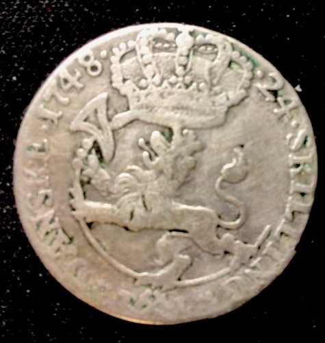 1748 24 Skilling Norway Coin Friedrich V Silver Awesome Coin. ENN Coins ...