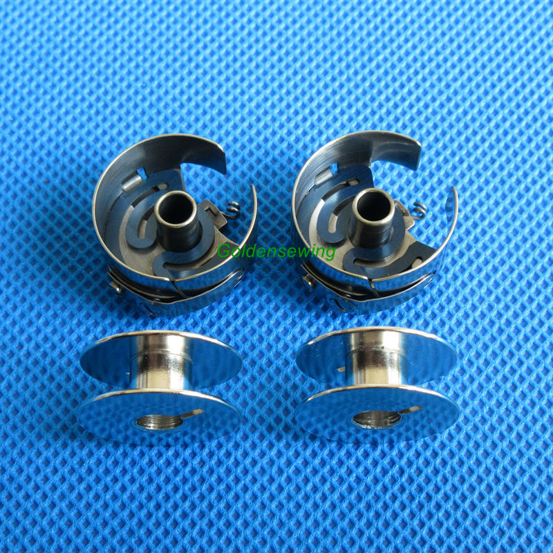 2 PIGTAIL BOBBIN CASES & 20 STEEL BOBBINS for JUKI TL98 98E 98Q SINGER ...