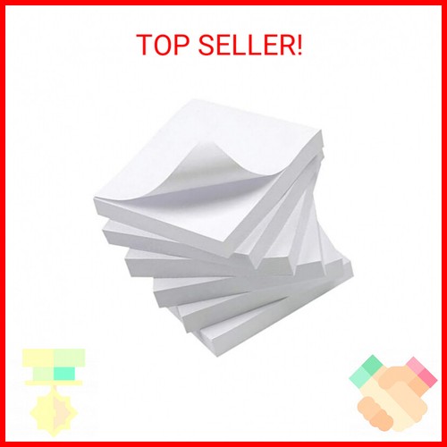 White Sticky Notes, 6 Pads, 3 X 3 Inch, 100 Sheets/Pad, Self-Stick ...