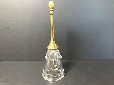 Ribbed Lead Crystal Bell w/ Brass Handle ~ the Bell has a Cross as the ...