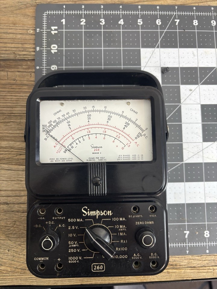 Vintage Simpson 260 Series 6M Volt OHM Reader Analog Multimeter ...