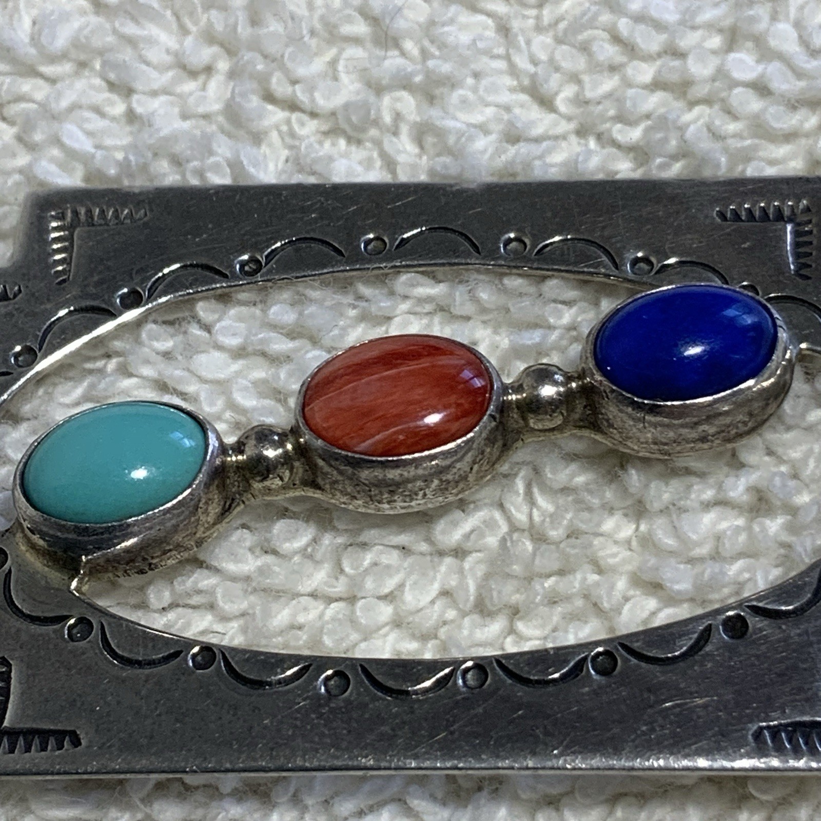 Alvin Yellowhorse Sterling Silver Brooch Pin Turquoise Lapis Spiny ...