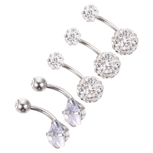 5 Pcs Belly Button Ring Piercing Dangle Navel Rings Delicate ...