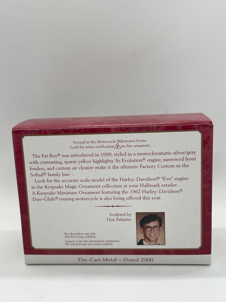 2000 Hallmark Keepsake Ornament ~ Harley-Davidson Fat Boy ~ Die-Cast ...