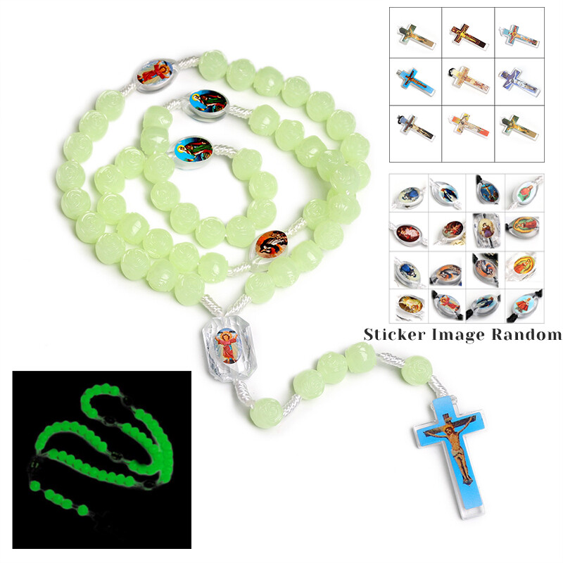 Fashion Catholic Luminous Rosary Cross Necklace For Women Prayer Necklace | eBay