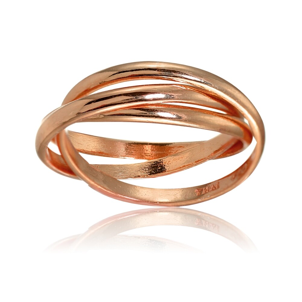 Interlocking Rings Orelia Interlocking Ring, Pale Gold