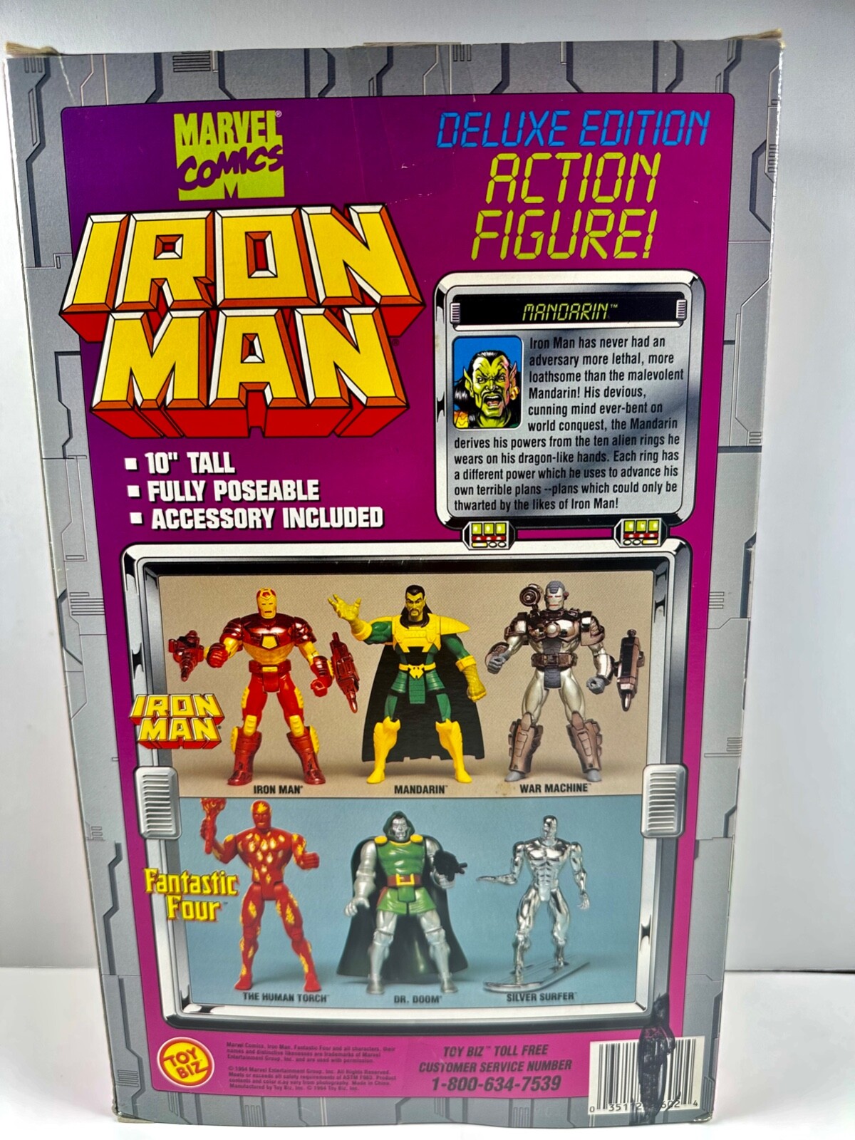 Vintage 1994 Iron Man MANDARIN Deluxe Edition 10" Figure Toy Biz Marvel ...