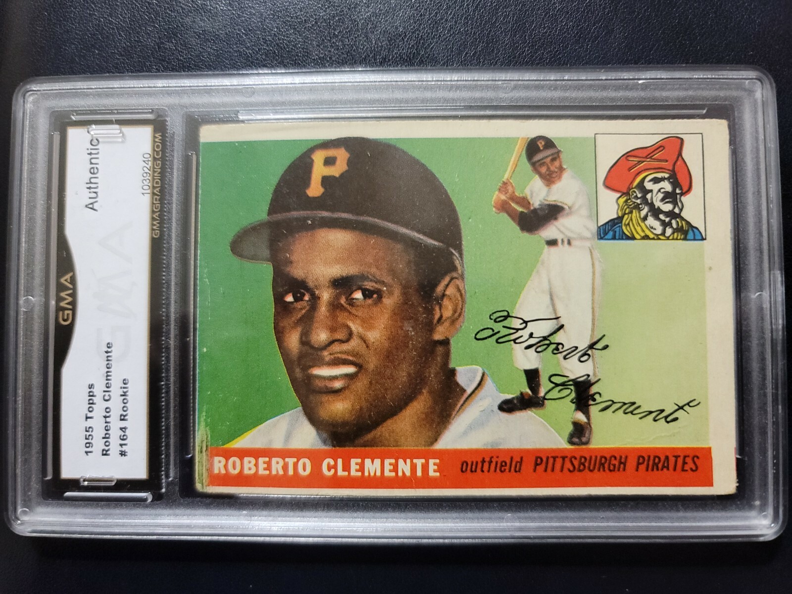 1955 Topps Roberto Clemente Rookie Card #164 GMA AUTHENTIC | eBay