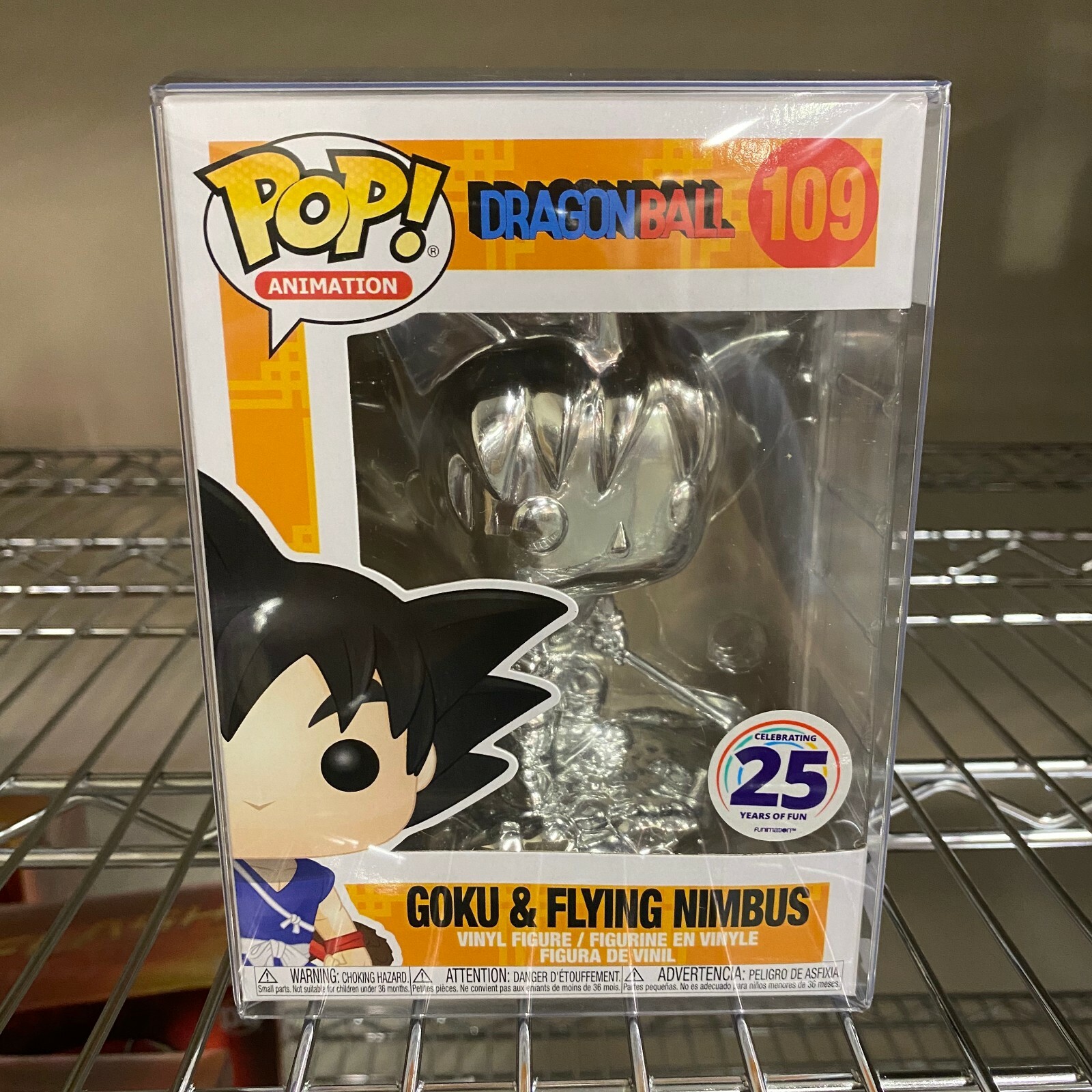 Funko Pop Funimation : Goku & Flying Nimbus Silver Chrome #109 Vinyl ...