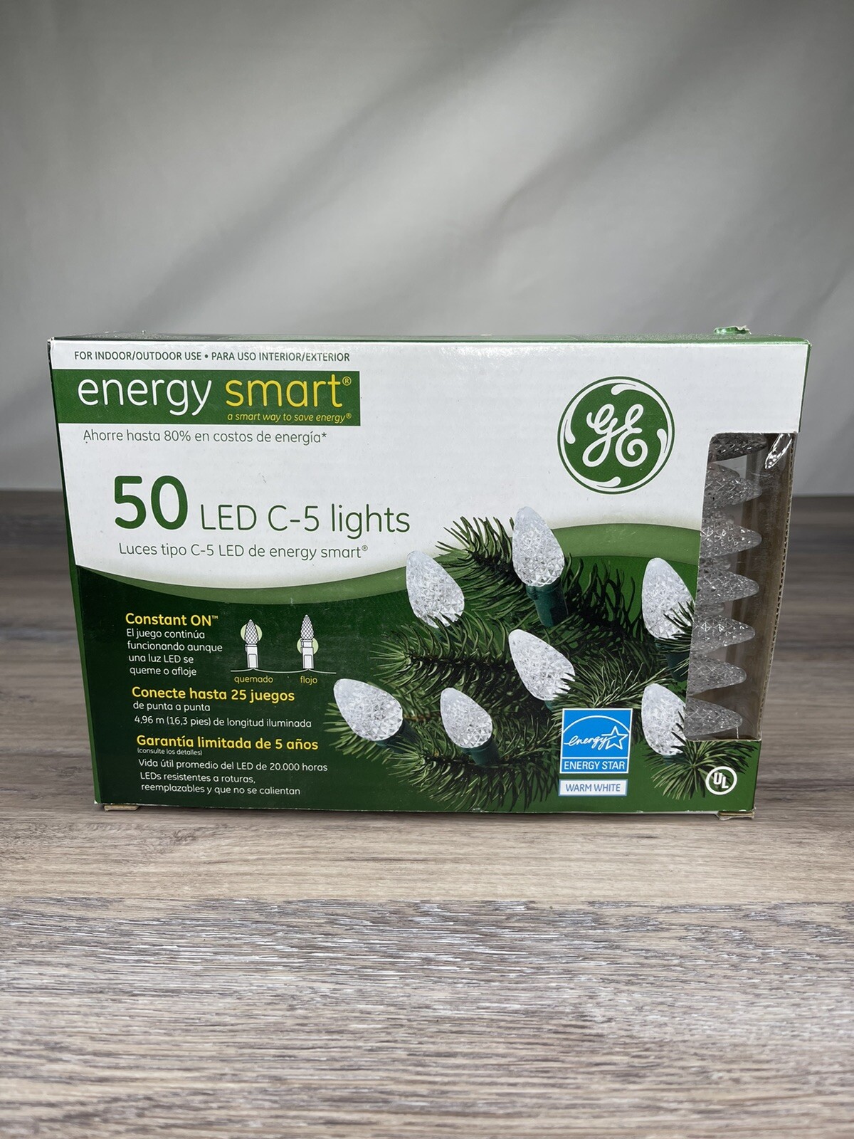 GE Energy Smart 50 LED C-5 LIGHTS ConstantON WARM WHITE LED String ...