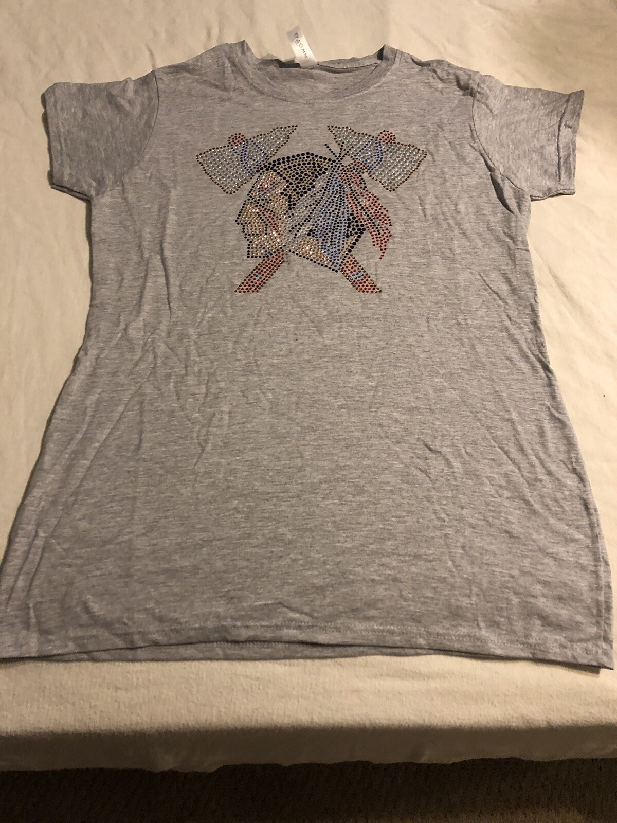 Johnstown Tomahawks NAHL Rhinestone Logo Women’s Large Short Sleeve ...