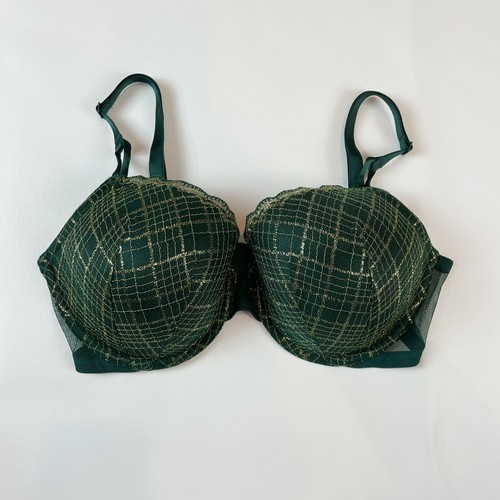 NWOT Victoria's Secret Bra 36DD Lined Demi Green Gold Metallic B908 | eBay