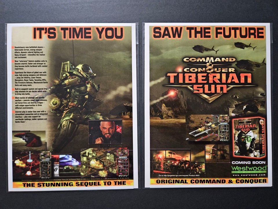 Command & Conquer Tiberian Sun PC Game 1998 Double Page Promo Ad Print ...