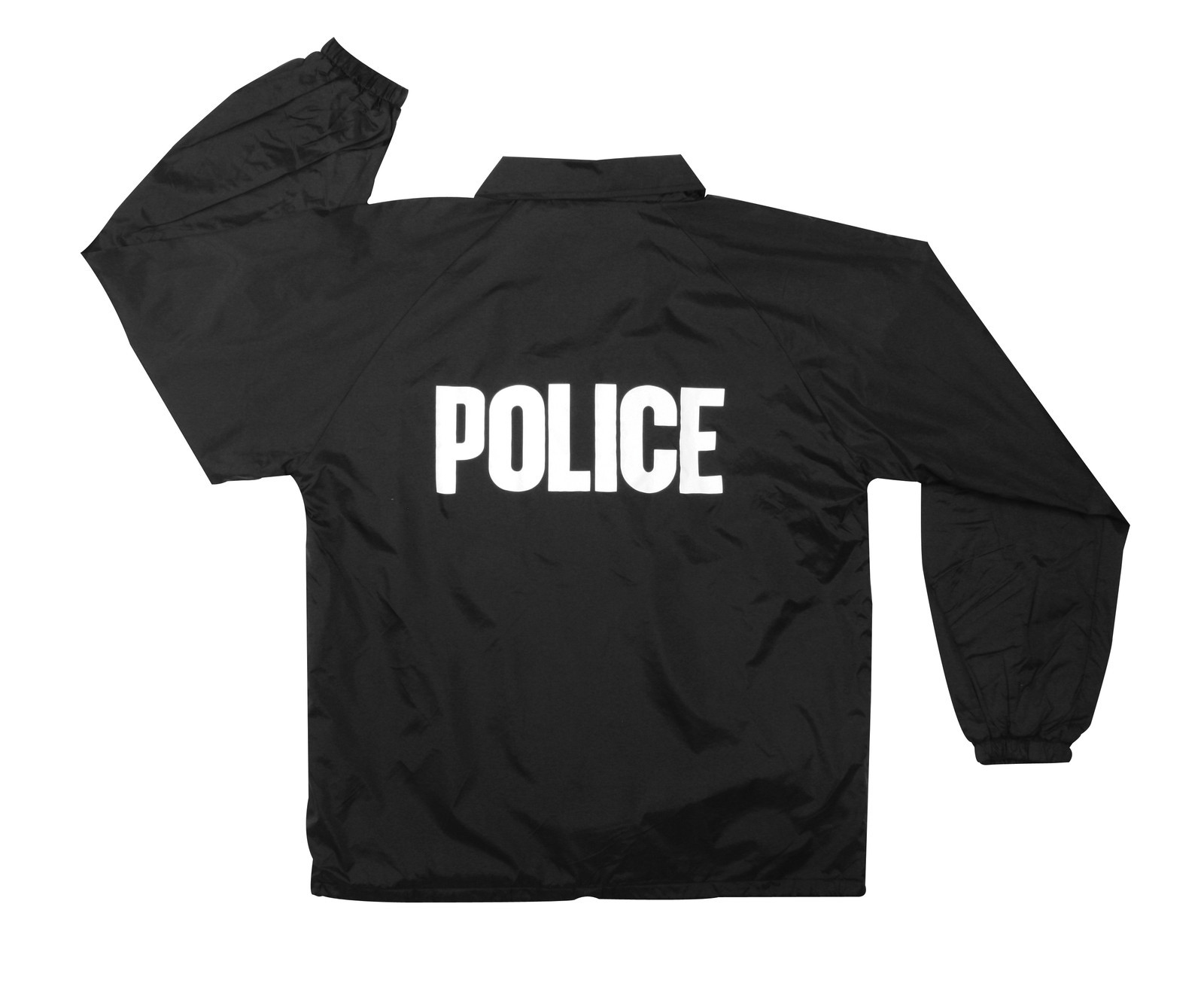 Black Law Enforcement Coaches Coat - Security Fleece Lined Nylon ...