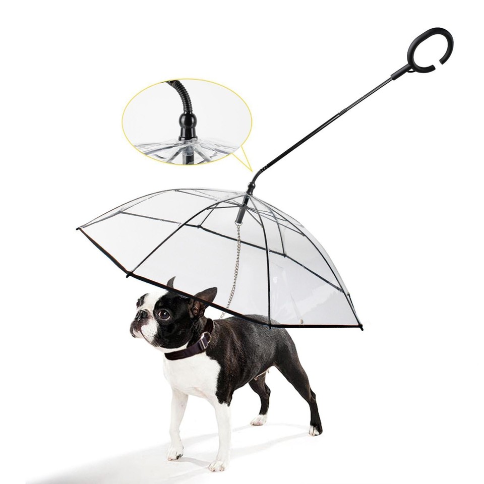Dog Cat Umbrella with Leash Walking Waterproof Sleet Snow Rain Keeps ...